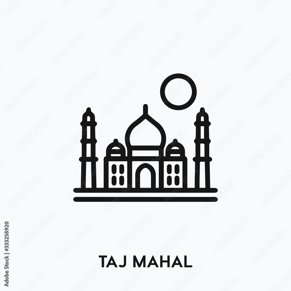 Photo & Art Print Taj Mahal icon vector. Taj Mahal sign symbol, Turgay ...