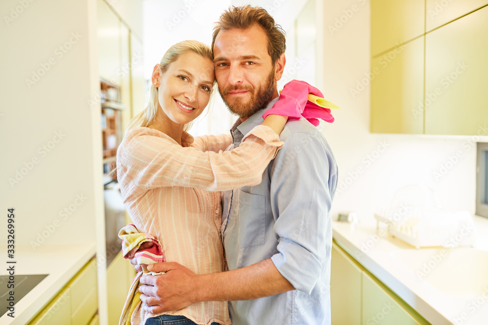 Couple doing housework in equality Stock Photo | Adobe Stock