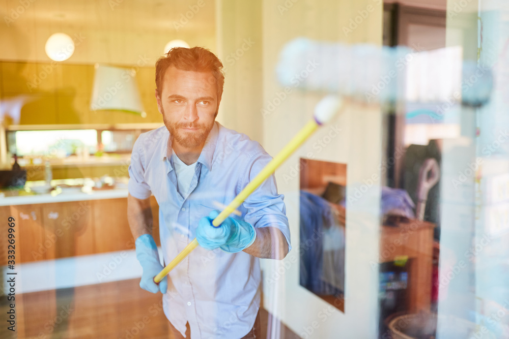 Clean window cleaner when streak-free window Stock Photo | Adobe Stock