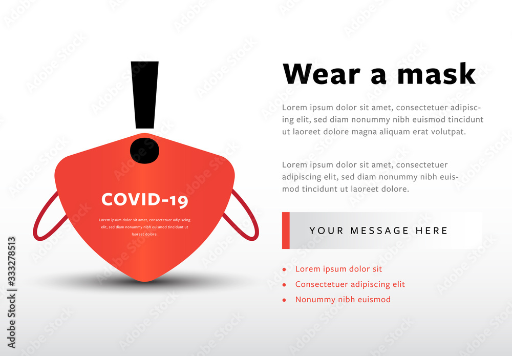 Coronavirus Infographic Layout with Face Mask Graphic Stock Template ...