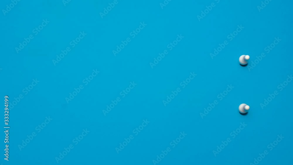 Stop motion animation of a bowling ball picking up a 7-10 split of ...