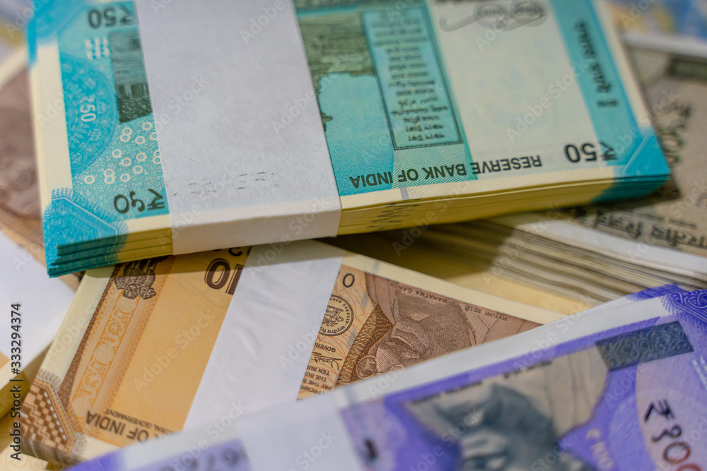 Collection of the Indian currency banknotes Stock Photo | Adobe Stock