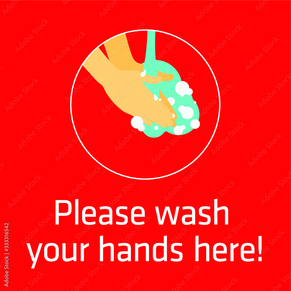 Covid-19, Corona, 2019-nCoV, 40x40 mm Poster for Hand Washing and ...