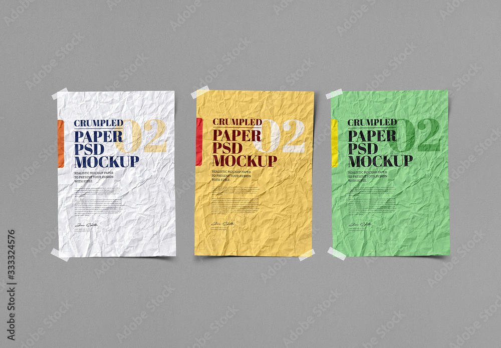 Crumpled Paper Mockup Stock Template | Adobe Stock