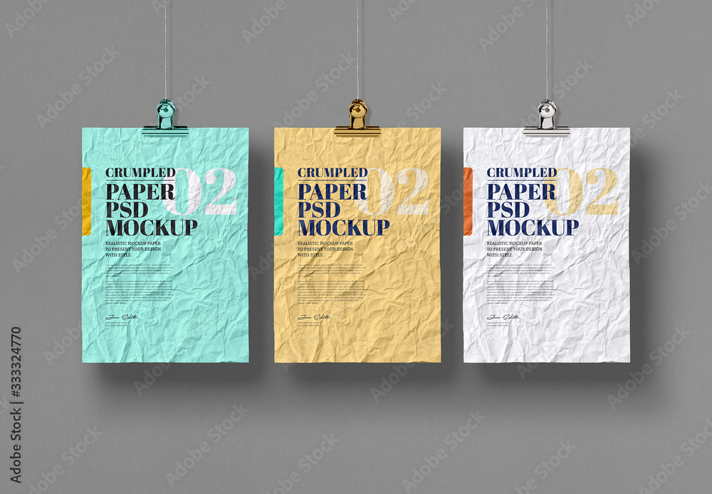 Crumpled Paper Mockup Stock Template | Adobe Stock