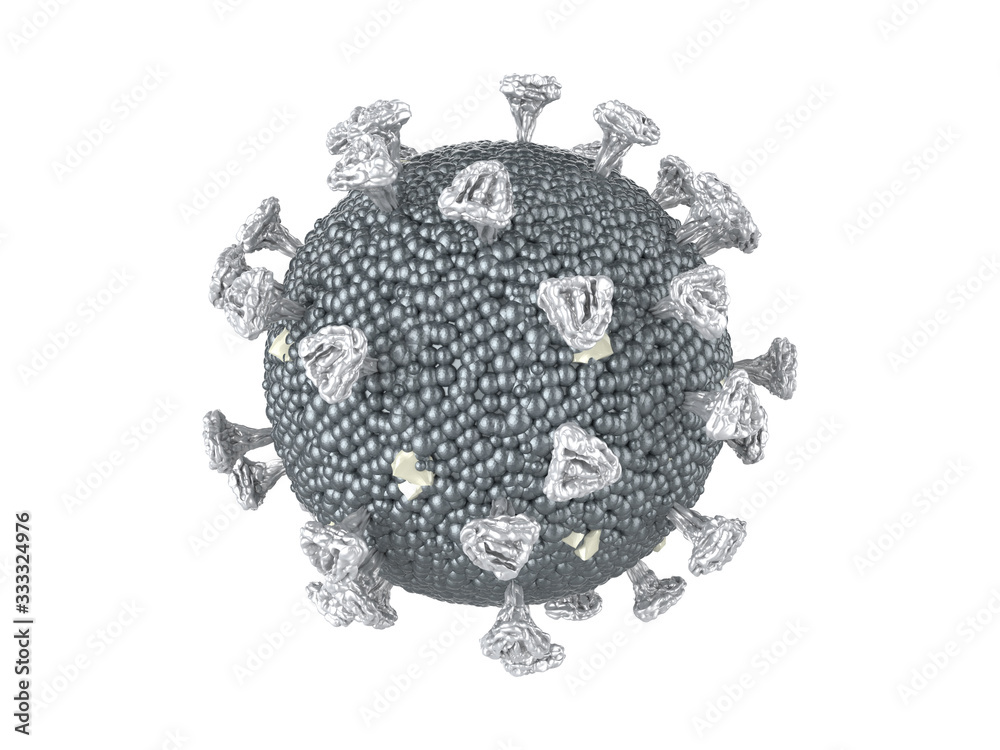 Corona Covid 19 Virus with metallic texture 3d Render Stock ...