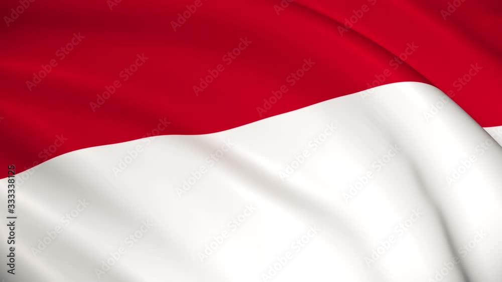The national flag of Indonesia - 4K seamless loop animation of the ...