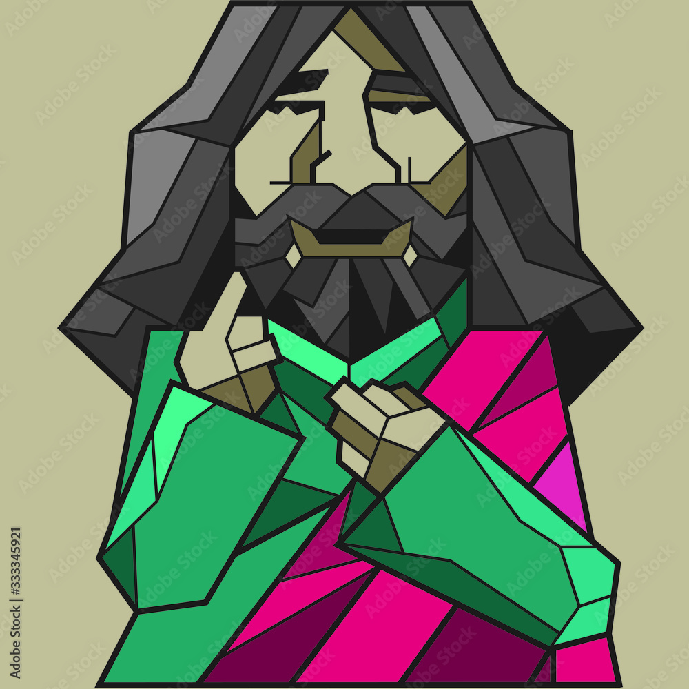 jesus cartoon character vector illustration Stock Vector | Adobe Stock