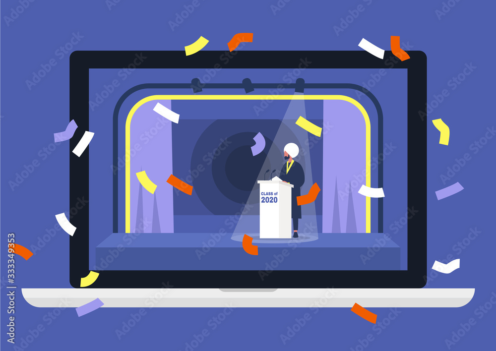Online graduation ceremony 2020, quarantine, coronavirus outbreak ...