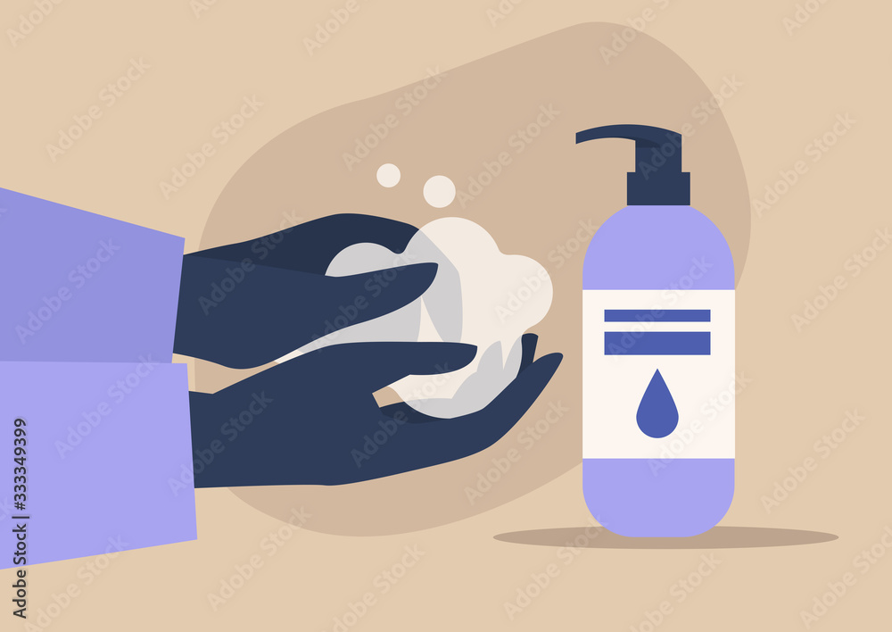 Washing hands, coronavirus spreading prevention, daily hygiene Stock ...