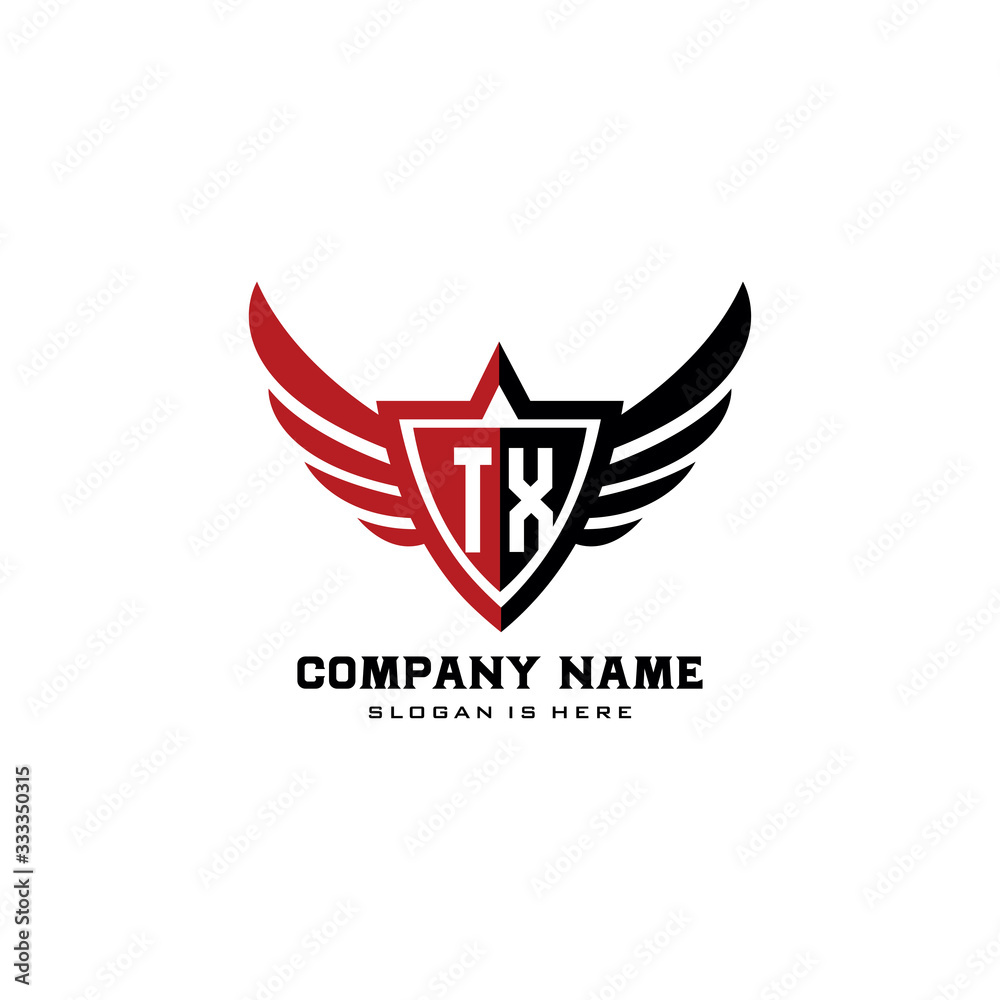 Initial letters TX shield shape black monogram logo vector Stock Vector ...