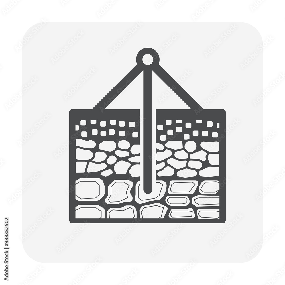 Standard penetration test or spt vector icon consist of soil cross ...