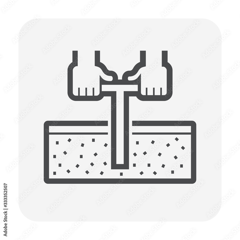 Soil sampling collecting vector icon. May called sample, sampler ...