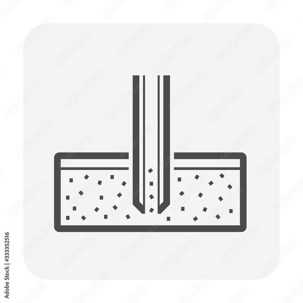 Soil sampling collecting vector icon. May called sample, sampler ...