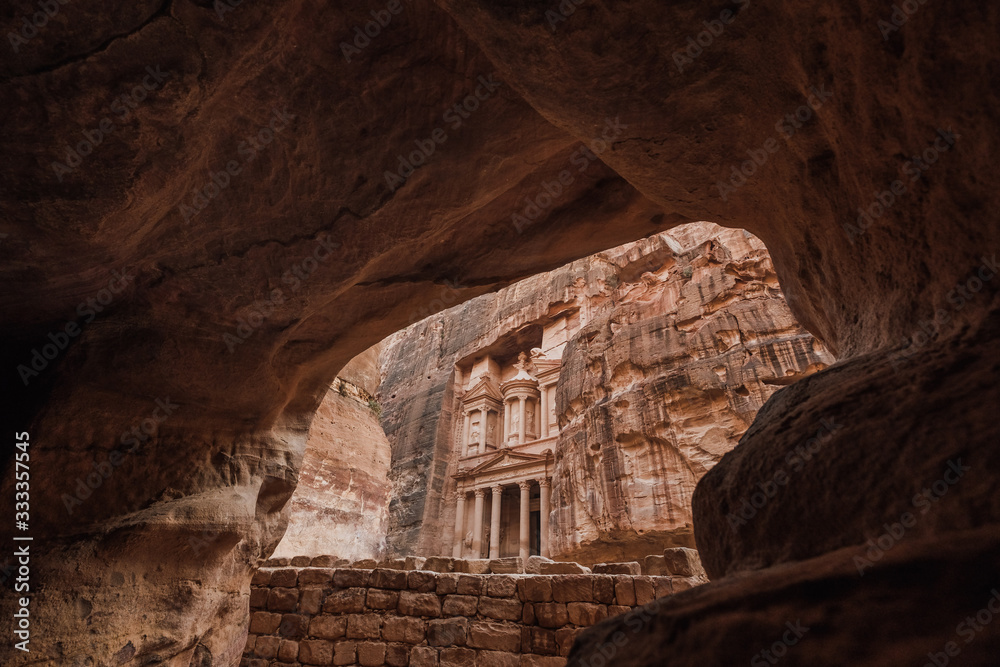 The Treasury of Petra, the Wonder of the World, in Wadi Musa, Jordan ...