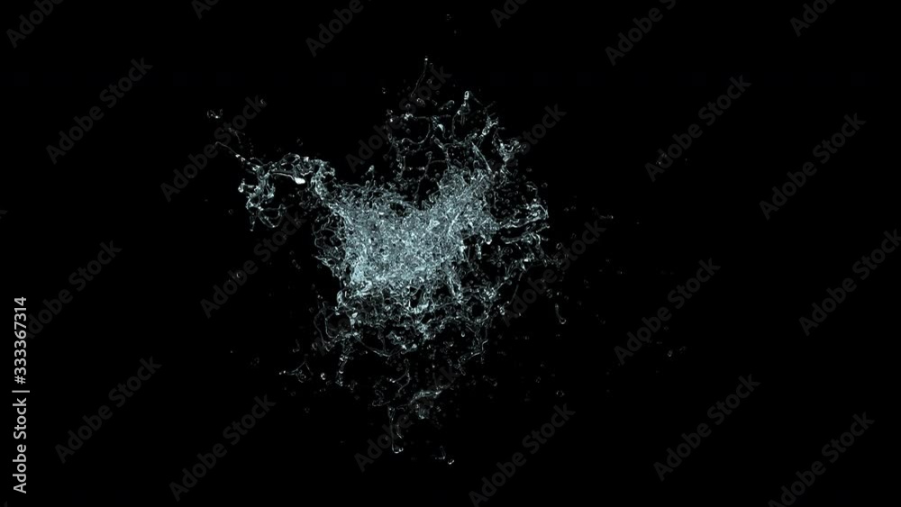 Water Splash Realistic Slow Motion.3D rendering.Element footage. This ...