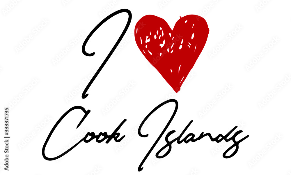 I love Cook Islands Red Heart and Creative Cursive handwritten ...
