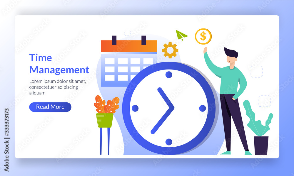 Time Management concept planning, Alarm clock rings on, working time ...
