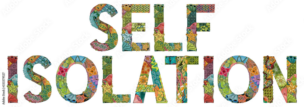 Self isolation. Vector zentangle object for decoration Stock Vector ...