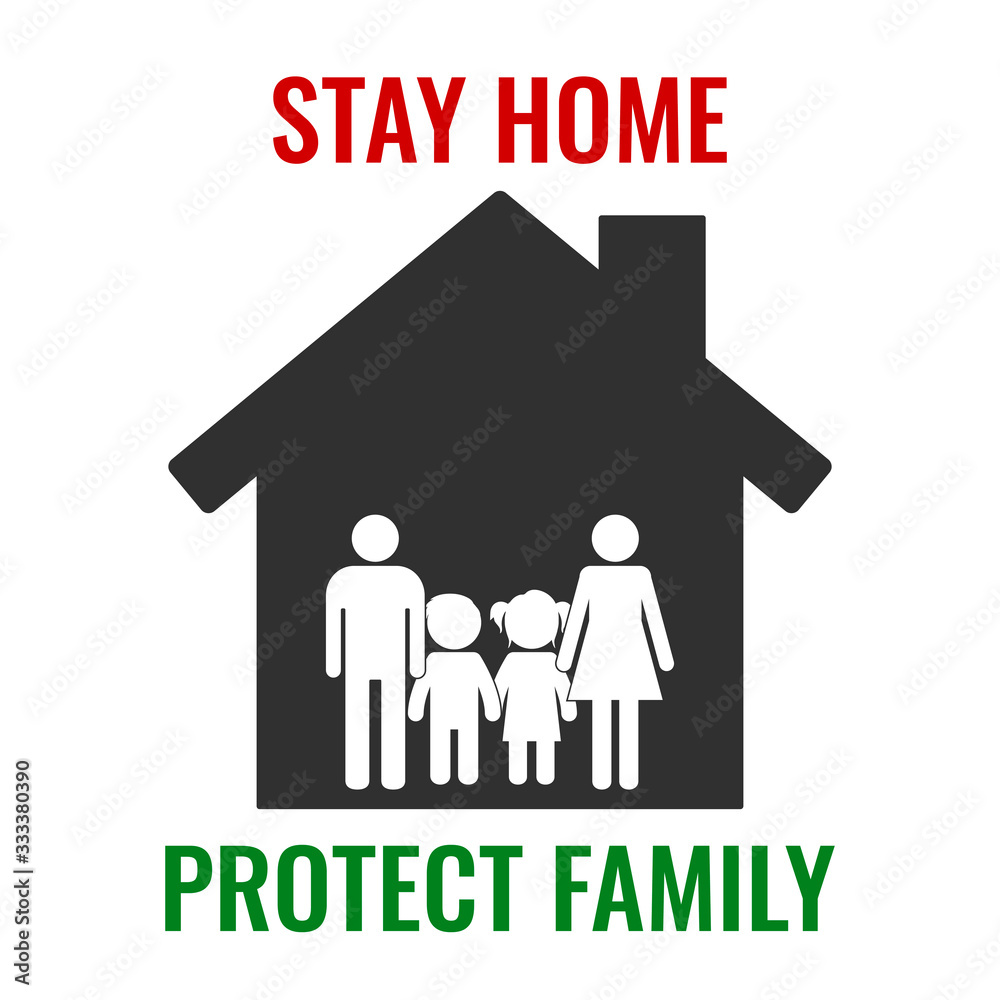 Stay home poster for print or web. Warning quarantine sign for medical ...