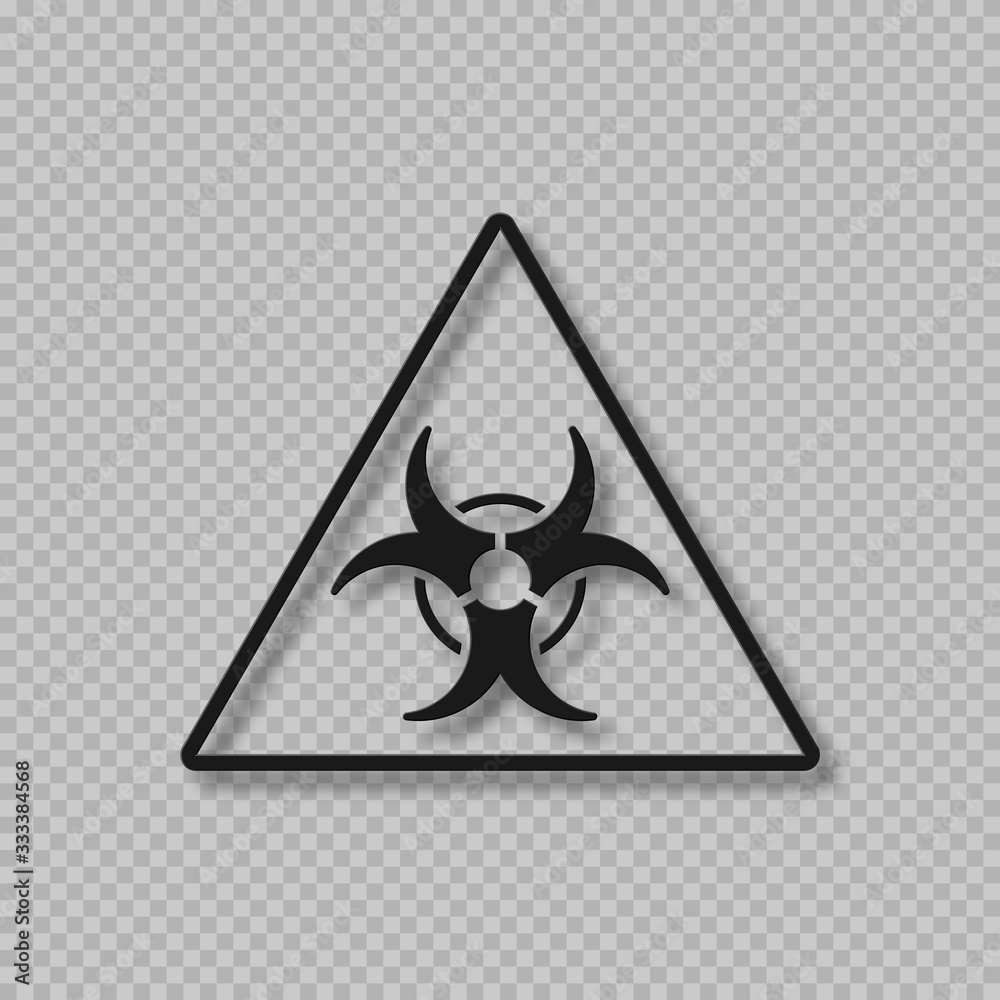 Vector biohazard warning symbol. Biological threat alert sign. 3d style ...