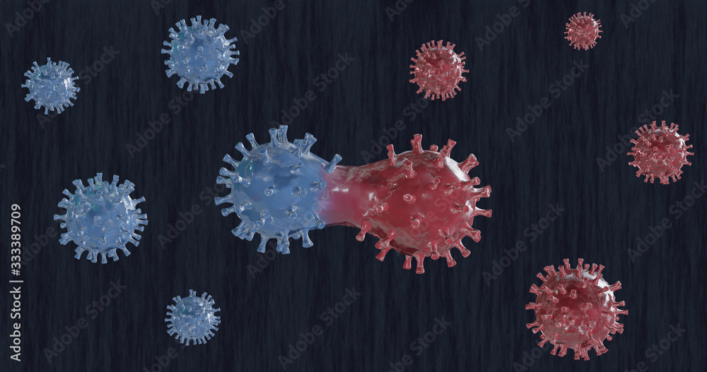 Virus and mutations process 3d illustartion. New virus mutation of ...
