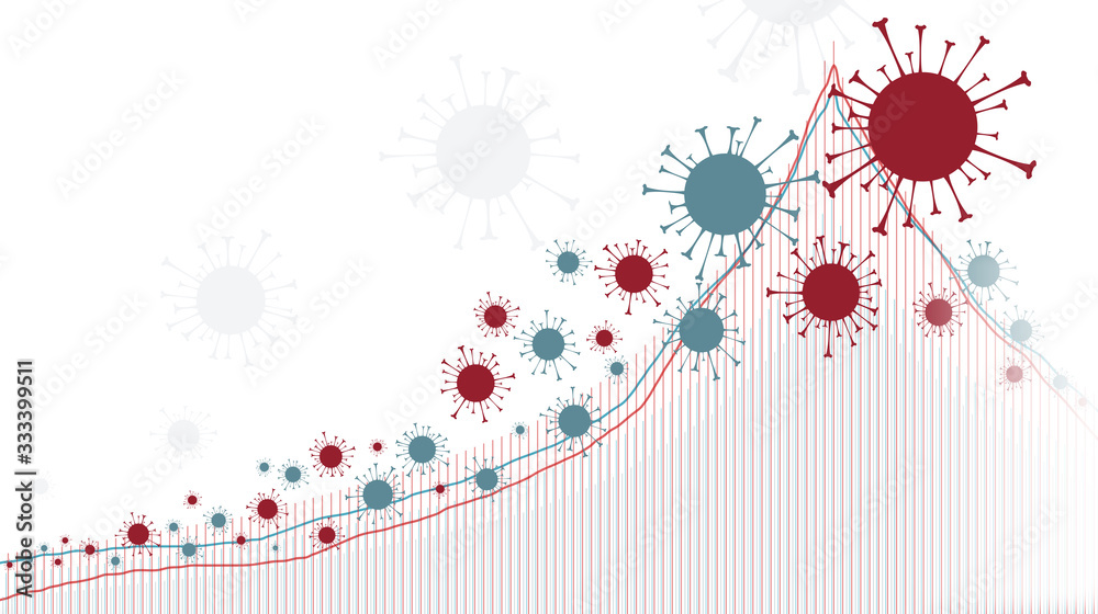 COVID-19 pandemic in progress. Illustration of COVID-19 virus - chart ...