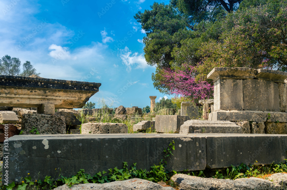 The archaeological site of ancient Olympia. The place where olympic ...
