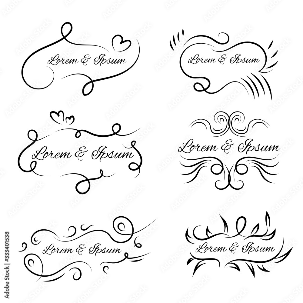 wedding titles hand drawn vectoe eps 10 design Stock Vector | Adobe Stock
