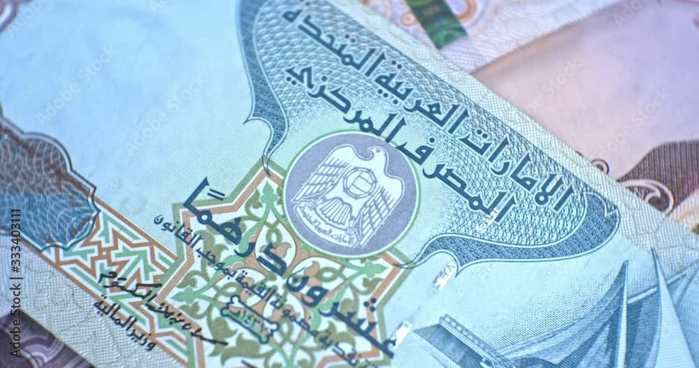 United Arab Emirates 20 dirham banknote, UAE Emirati money closeup ...