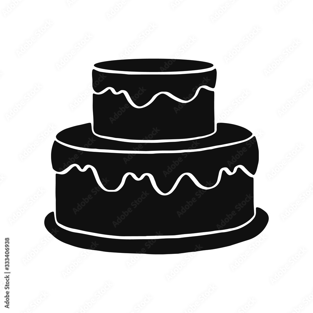 Cake Vector Black And White