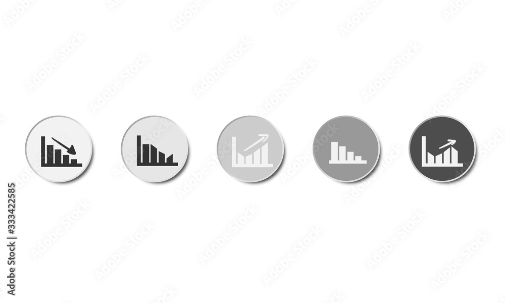 Business Button Icon Zeichen Symbole Diagramm Diagramme Schwarz Grau ...