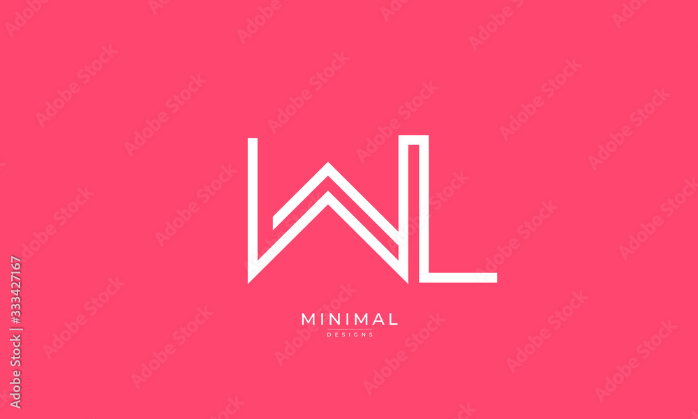 Alphabet letter icon logo WL Stock Vector | Adobe Stock