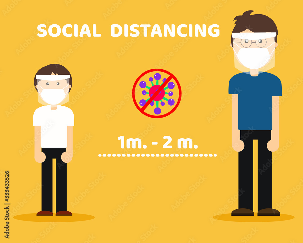 Social Distancing with COVID-19 crisis concept: There are people who ...