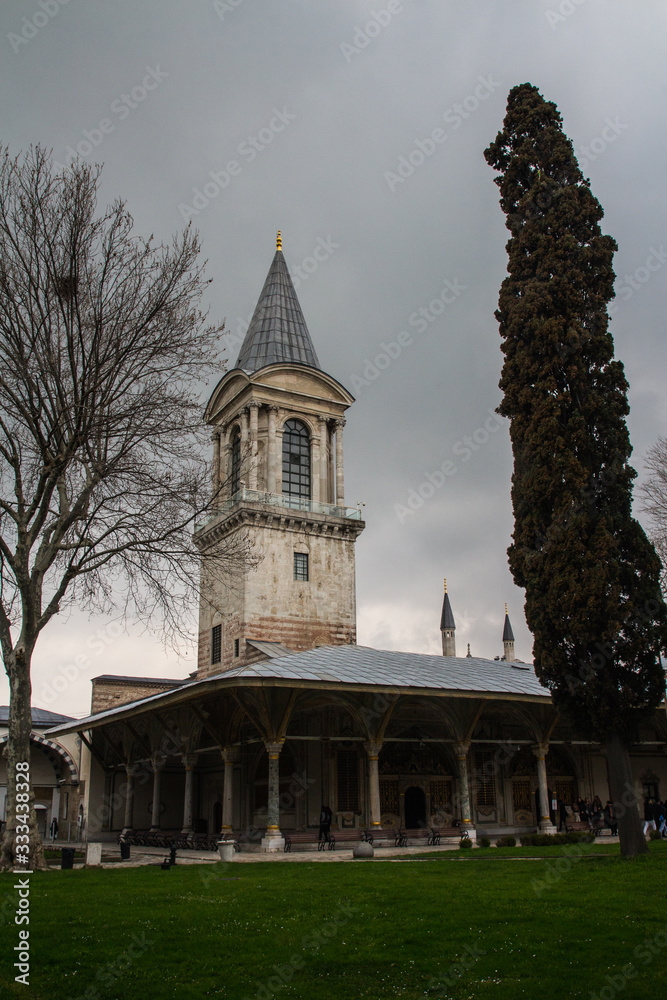 View of the historic harem building at the Topkapi Palace in Istanbul ...