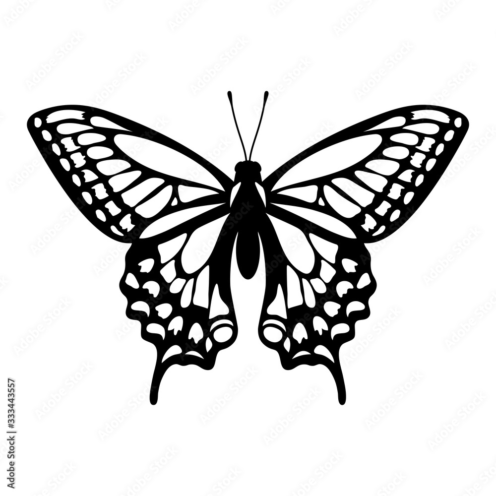 Butterfly stencil, vector illustration Stock Vector | Adobe Stock
