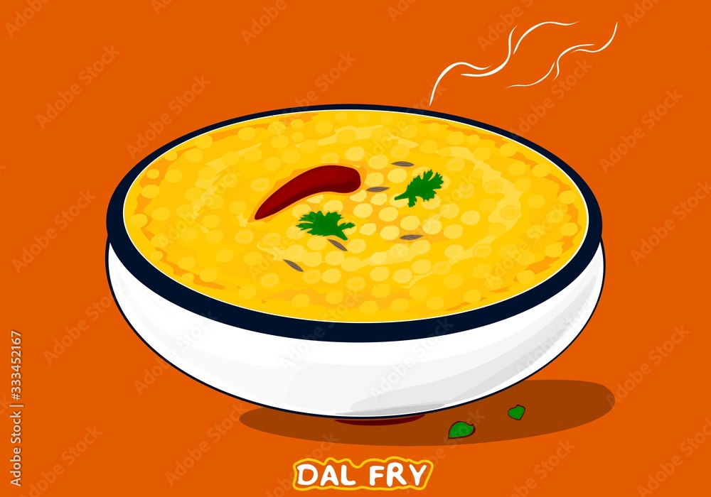 Dal Fry Indian Traditional Food Vector Stock Vector | Adobe Stock