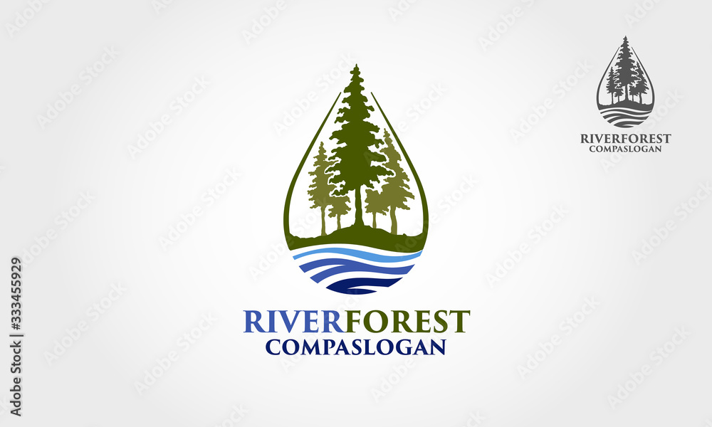 River Forest Vector Logo Template. An excellent logo template suitable ...