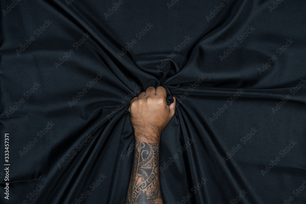 Abstract black drapery cloth, Pattern and detail grooved of black ...