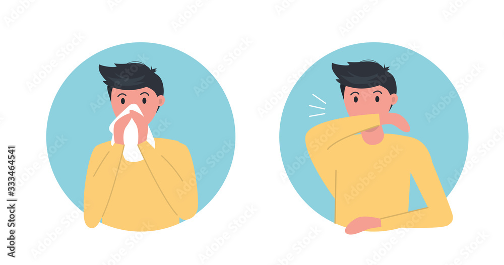 People Sneezing In Elbow