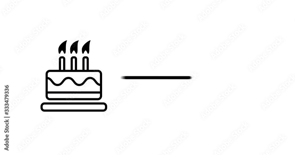 Happy Birthday Party line icon set. Included the icons as celebration ...