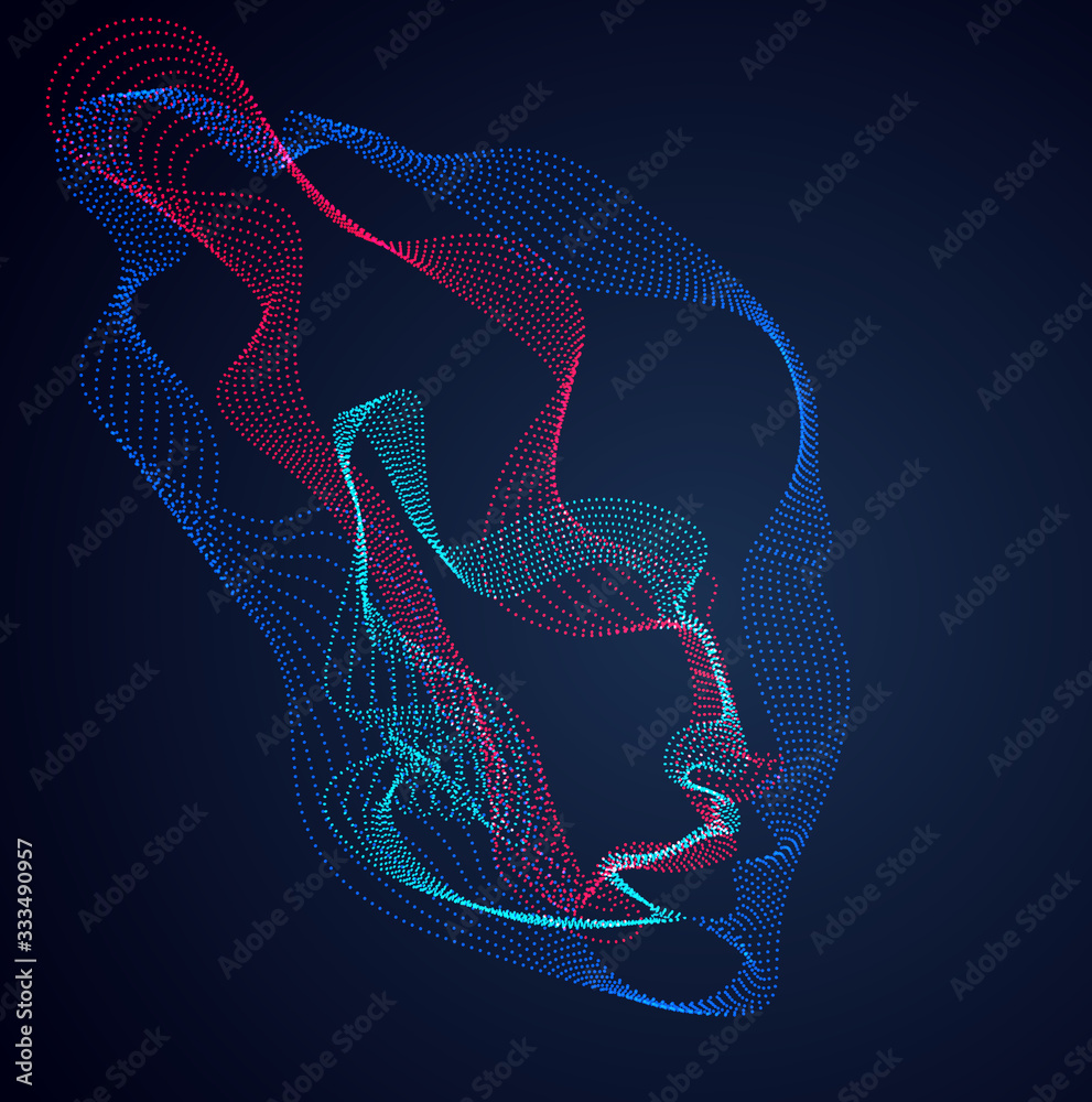 Beautiful vector human face portrait, artistic illustration of man head ...