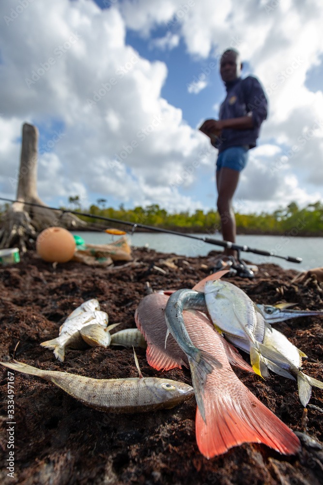subsistence fisherman and his catch Stock Photo | Adobe Stock