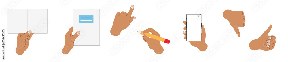 Business, office, finance vector illustrated hands. Modern trendy ...