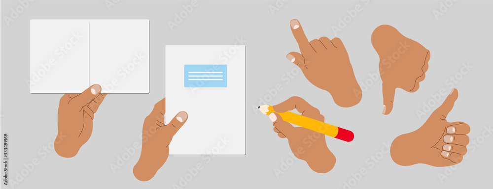 Business, office, finance vector illustrated hands. Modern trendy ...