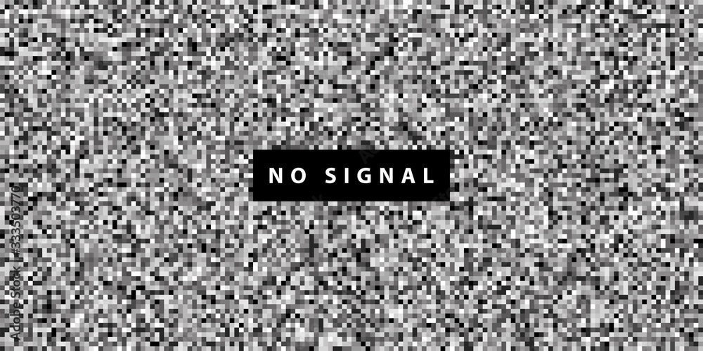 Pixel background for TV screensaver. No signal. Ripple from many shapes ...