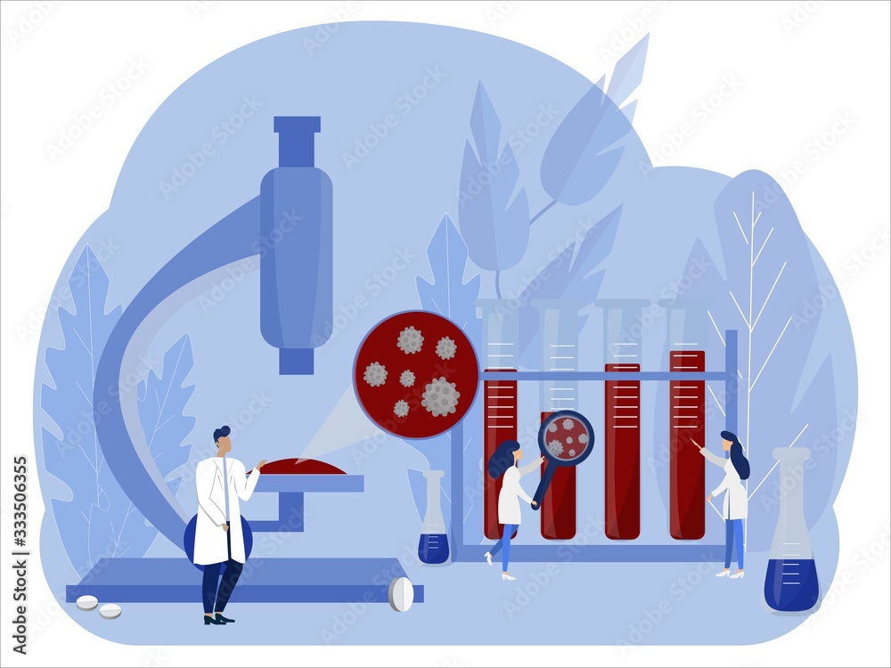 Concept medical, research, laboratory illustration in vector design ...