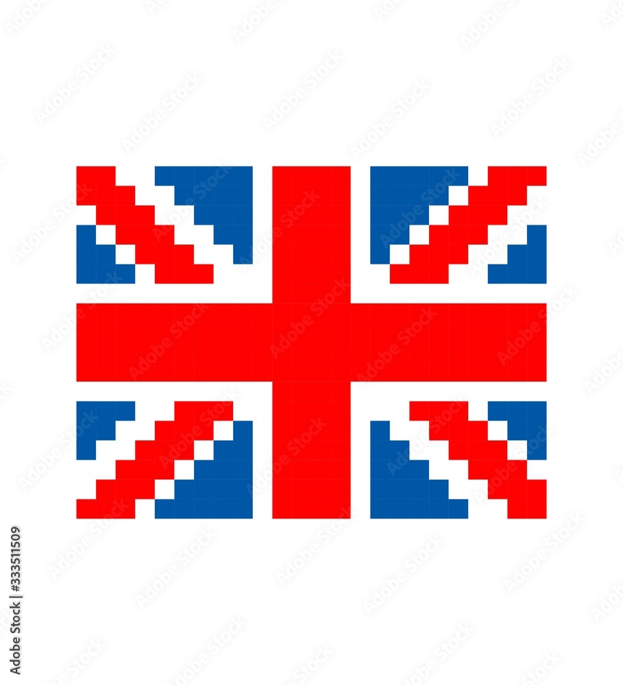 United Kingdom Pixel art flag Stock Vector | Adobe Stock