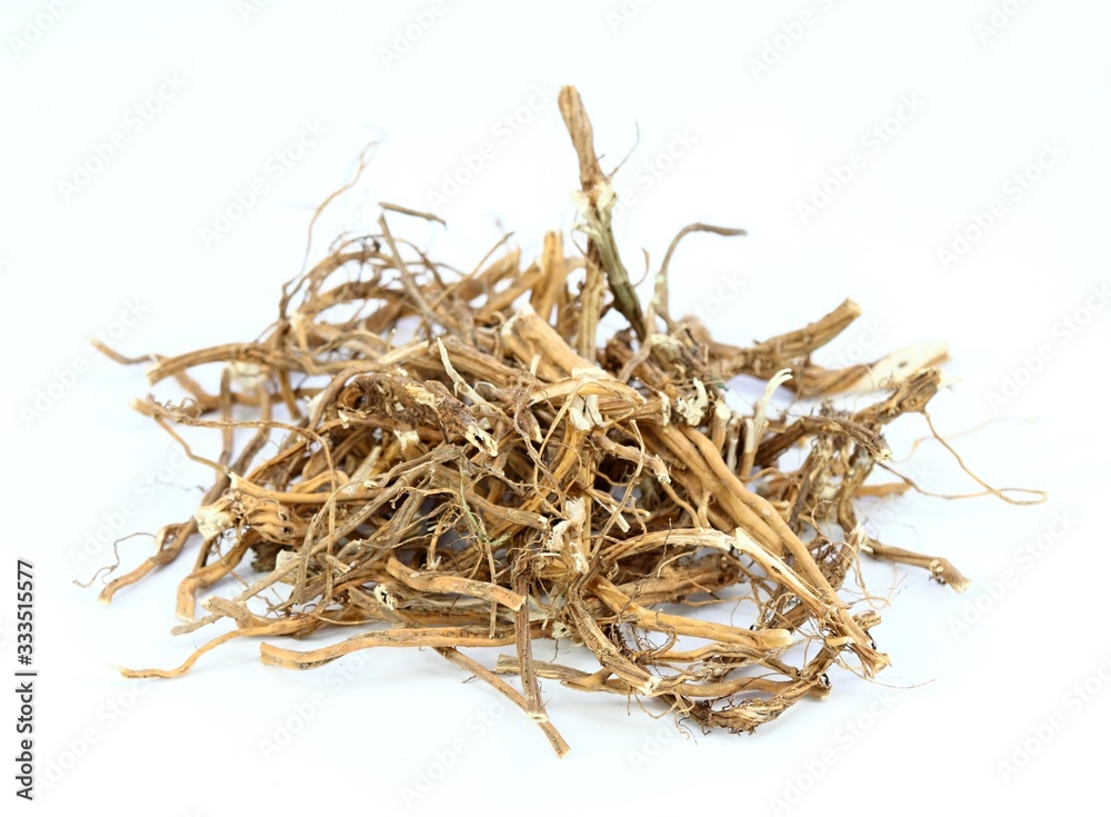 Dried nettle roots, Urtica diocica, on white background. Nettle roots ...