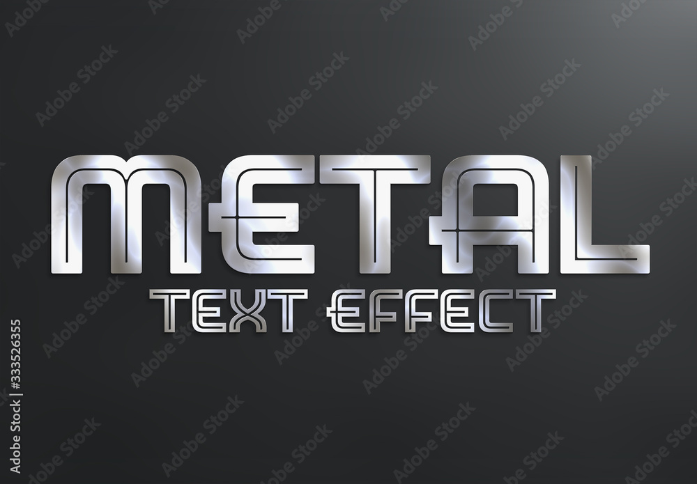 Metal Text Effect Style Mockup Stock Template | Adobe Stock
